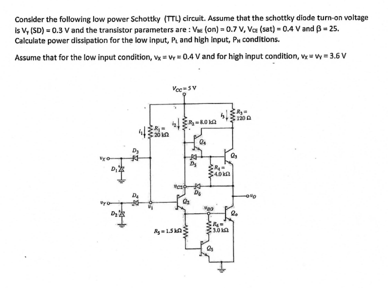 Consider the following low power Schottky (TLL) | Chegg.com