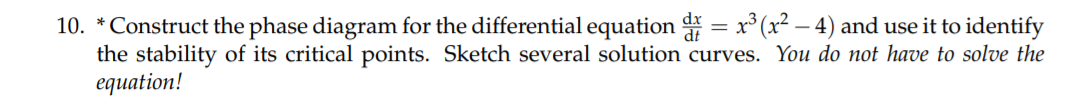 Solved 10. *Construct the phase diagram for the differential | Chegg.com