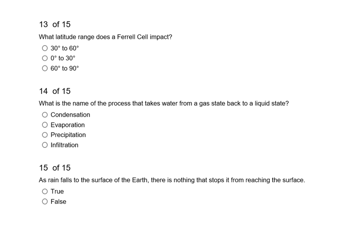 Solved 13 of 15 What latitude range does a Ferrell Cell | Chegg.com