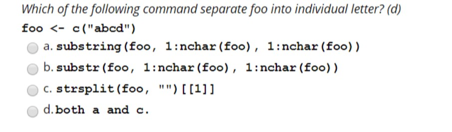 Solved Which of the following command separate foo into | Chegg.com