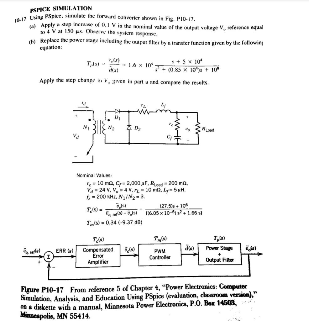 Solved PSPICE SIMULATION 10-17 Using PSpice, simulate the | Chegg.com