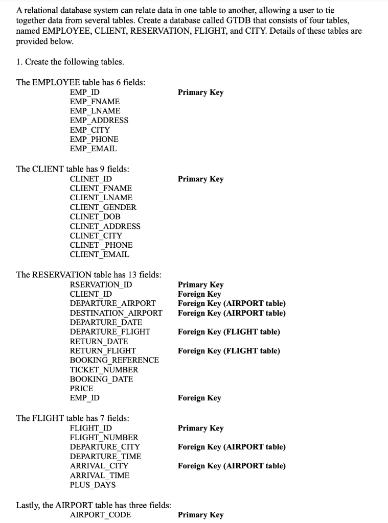 Solved A Relational Database System Can Relate Data In One 9264
