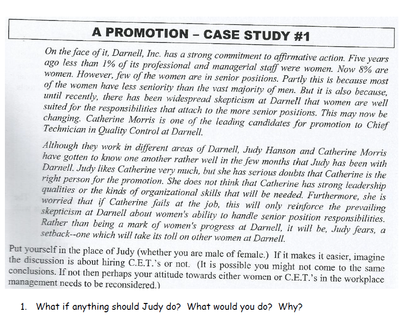 Solved A PROMOTION - CASE STUDY #1 On the face of it, | Chegg.com