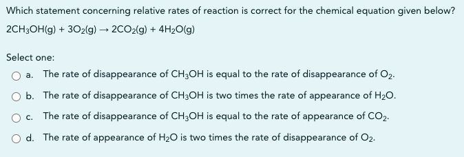 Solved Which statement concerning relative rates of reaction | Chegg.com