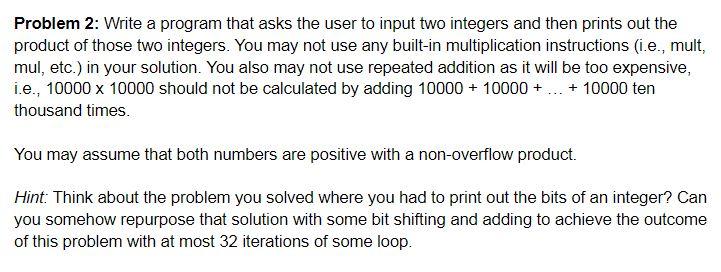 Solved Problem 2: Write a program that asks the user to | Chegg.com