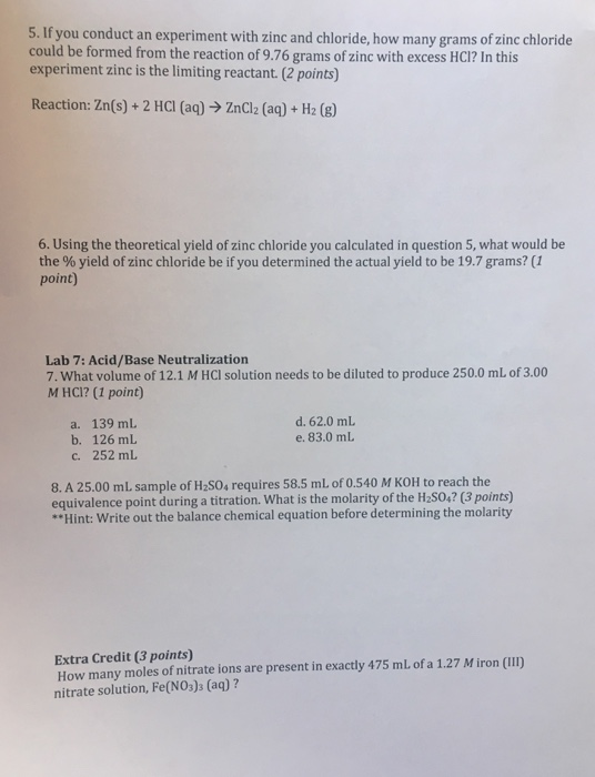 Solved Lab 5: Precipitation Reactions 1. Write the balanced | Chegg.com