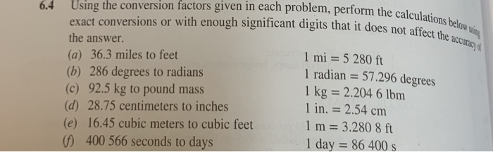 Solved Using the conversion factors given in each problem, | Chegg.com