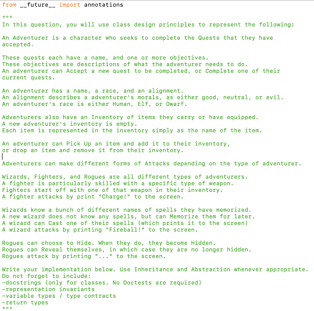 Solved from __future__ import annotations II III In this | Chegg.com