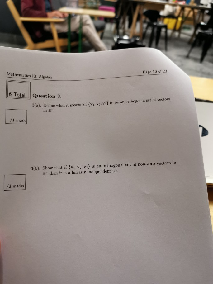 Solved Mathematics IB: Algebra Page 10 of 23 6 Total | Chegg.com
