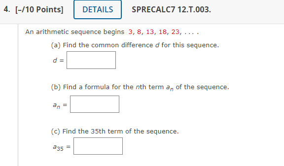 Solved Find the nth term of a sequence whose first several | Chegg.com