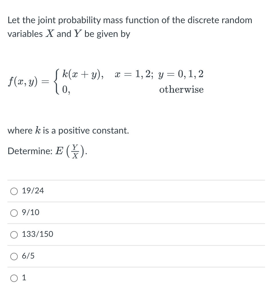 Solved Let the joint probability mass function of the | Chegg.com