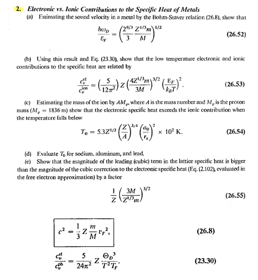 Solved Electronic vs. ﻿Ionic Contributions to the Specific | Chegg.com