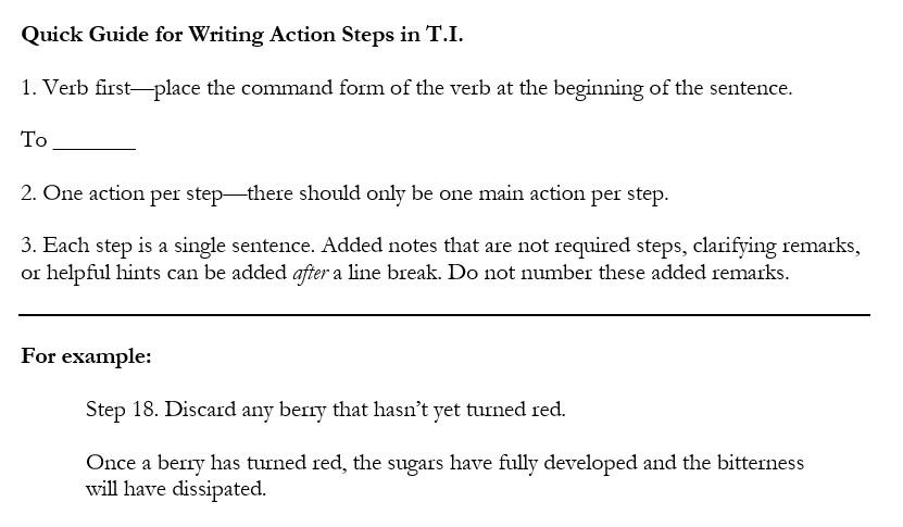Quick Guide for Writing Action Steps in T.I. 1. Verb | Chegg.com