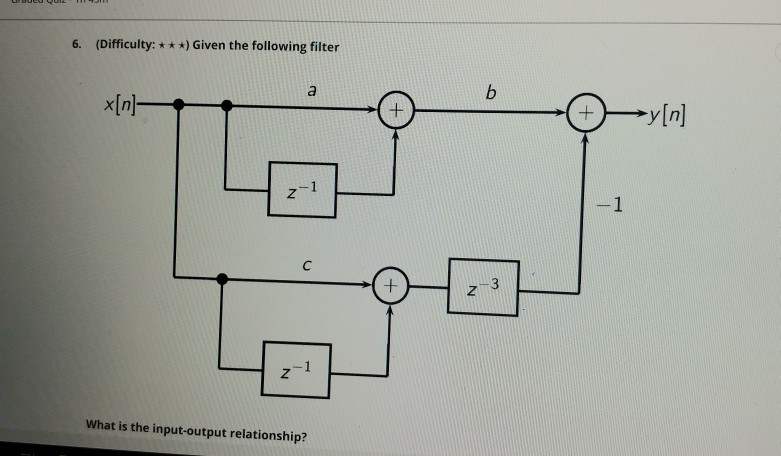 Solved 6. (Difficulty: ** *) Given the following filter | Chegg.com