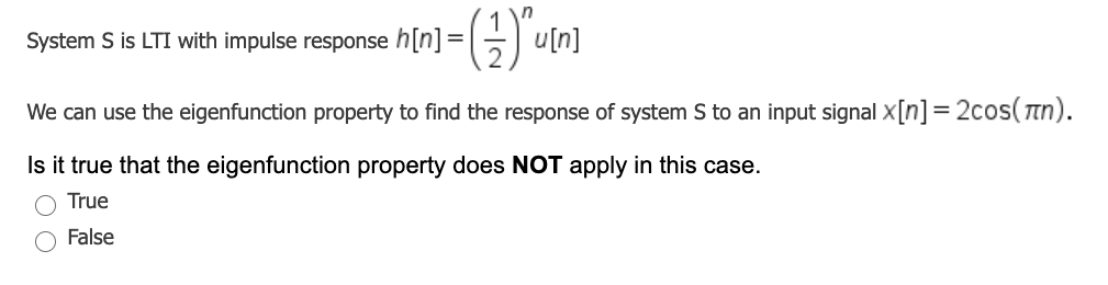 Solved System S is LTI with impulse response hin1=(1)", u[n] | Chegg.com