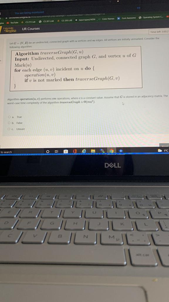 Solved You are being monitored urcourses.uregina.camoa que | Chegg.com