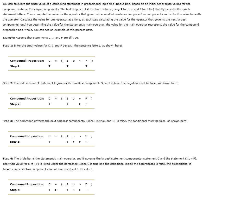 You can calculate the truth value of a compound | Chegg.com