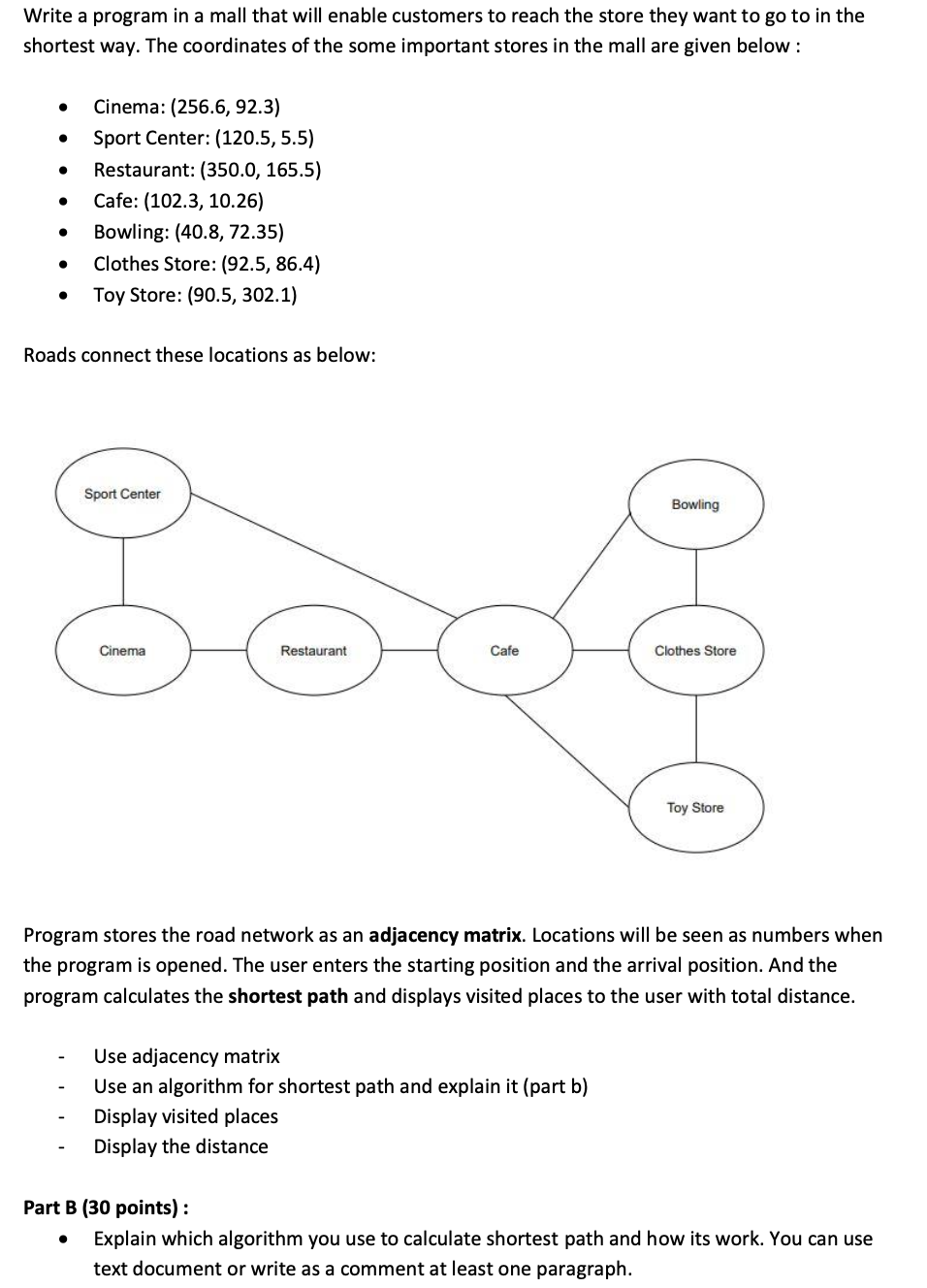 Solved Write a program in a mall that will enable customers | Chegg.com