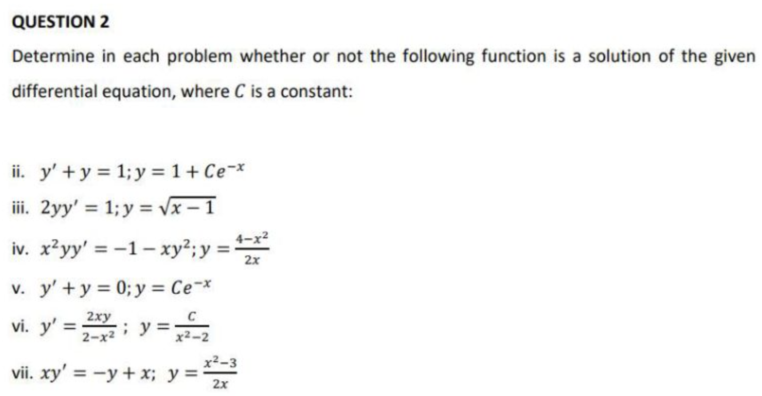 Solved Determine in each problem whether or not the | Chegg.com