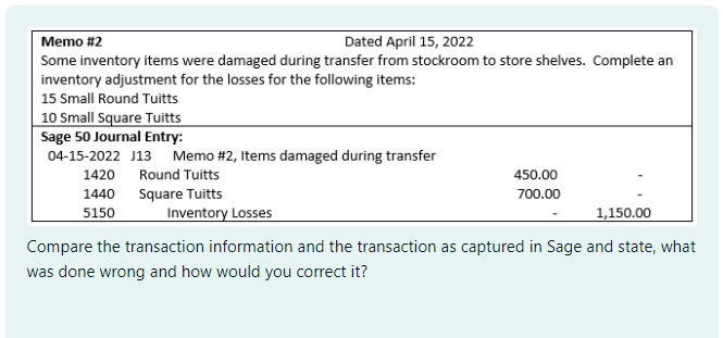 Solved Compare the transaction information and the | Chegg.com