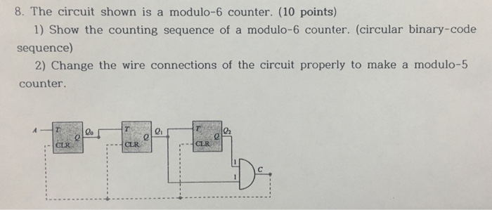 Solved The circuit shown is a modulo-6 counter. Show the | Chegg.com