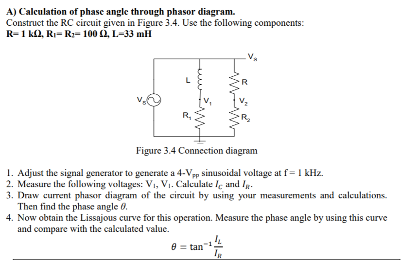 Solved A) Calculation of phase angle through phasor diagram. | Chegg.com