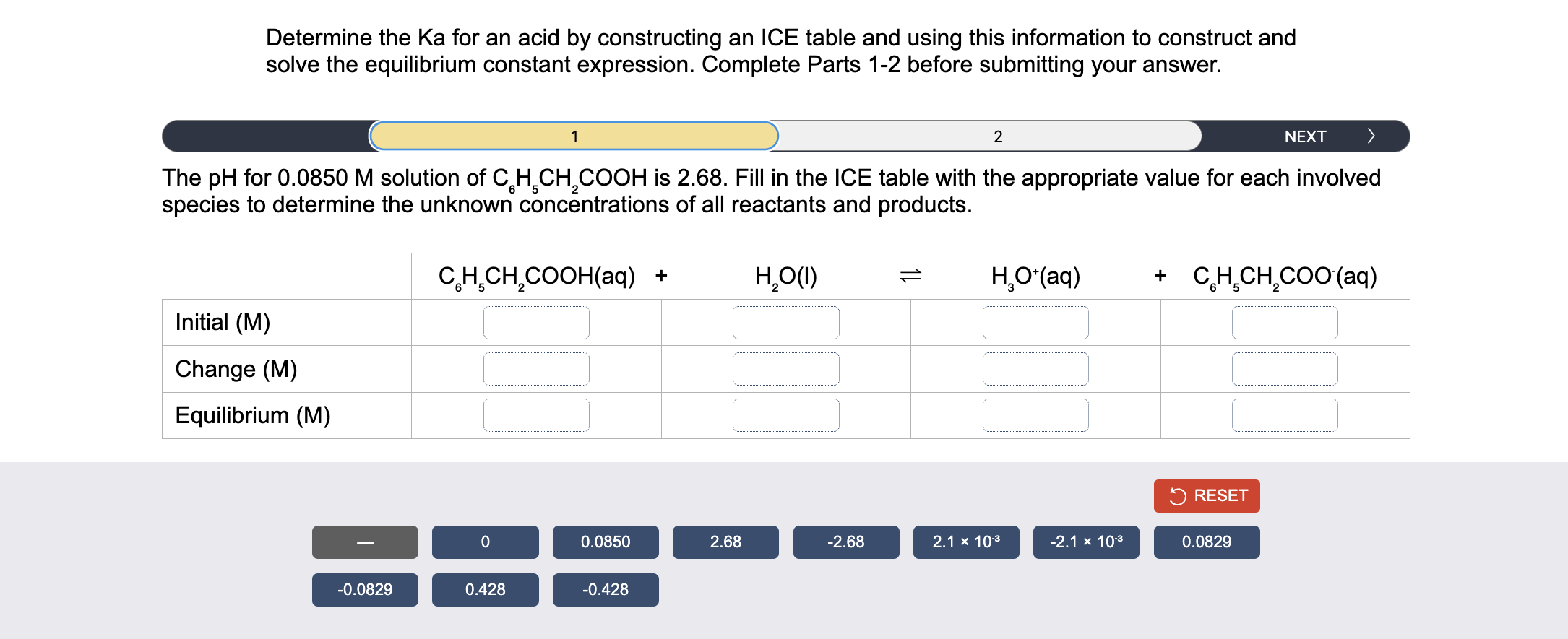 Solved Determine the Ka for an acid by constructing an ICE | Chegg.com