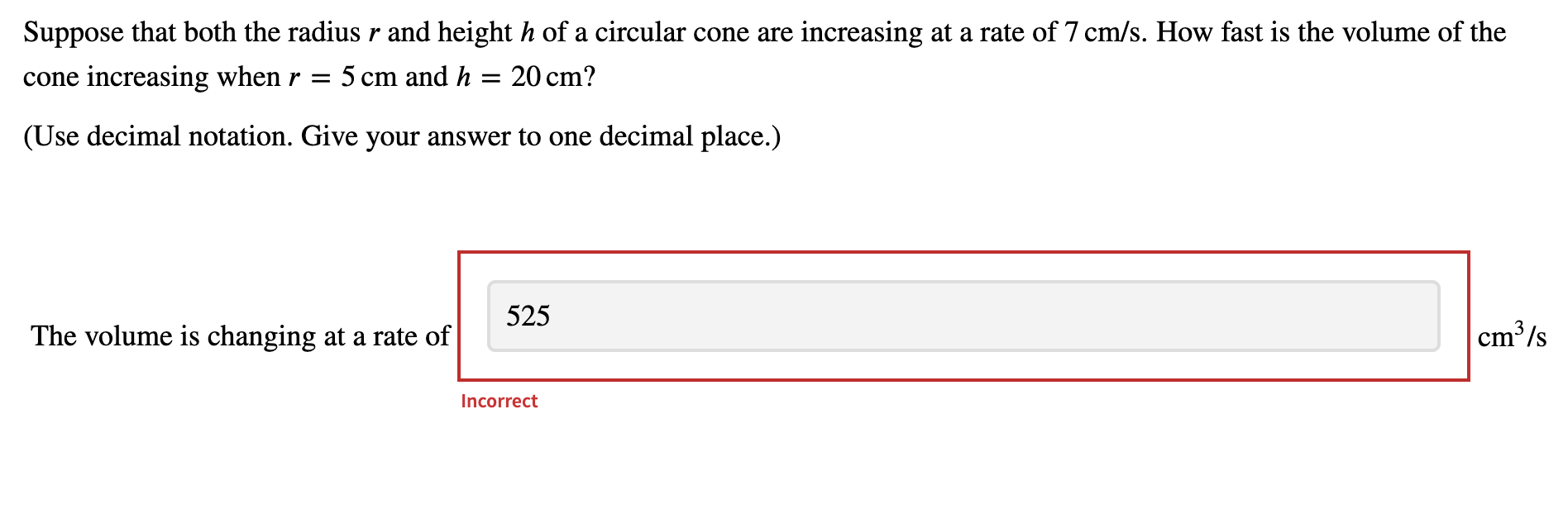 Solved Suppose that both the radius r and height h of a | Chegg.com