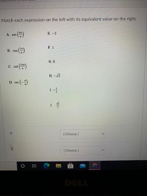 Solved Match each expression on the left with its equivalent | Chegg.com