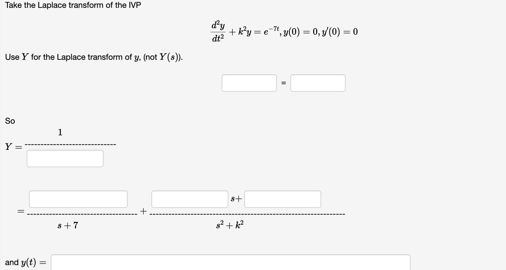 Solved Take the Laplace transform of the IVP | Chegg.com