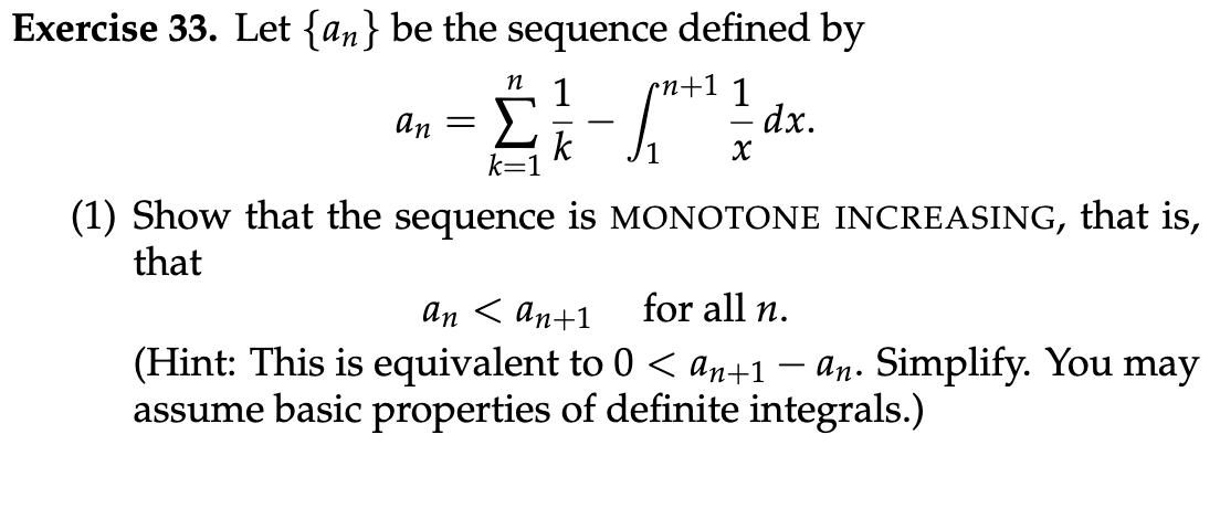 Solved Exercise 33. Let {an} be the sequence defined by | Chegg.com
