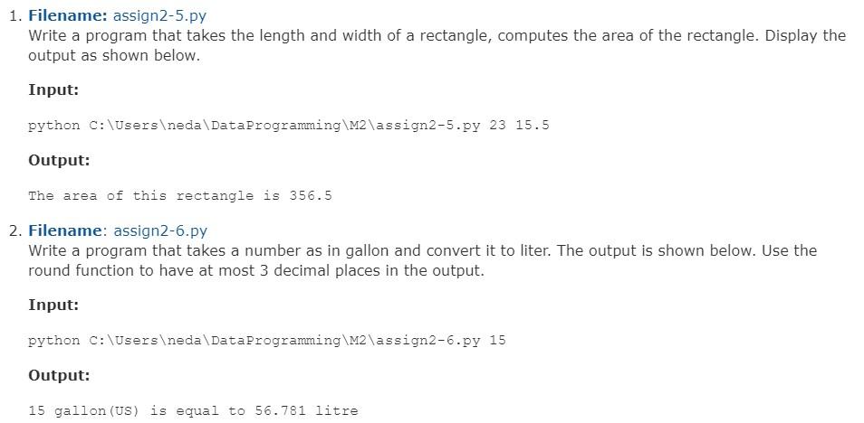 Solved 1 Filename Assign2 5 Py Write A Program That Takes