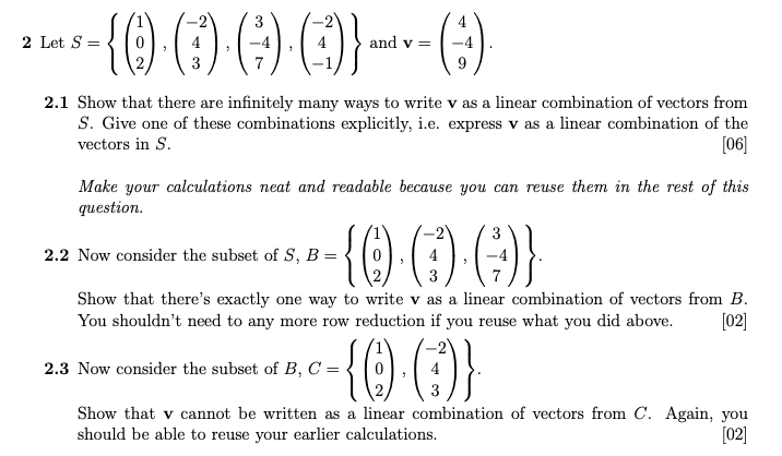 Solved - {0)· () · () · () } - - () {Q). and v = 3 2 Let S = | Chegg.com