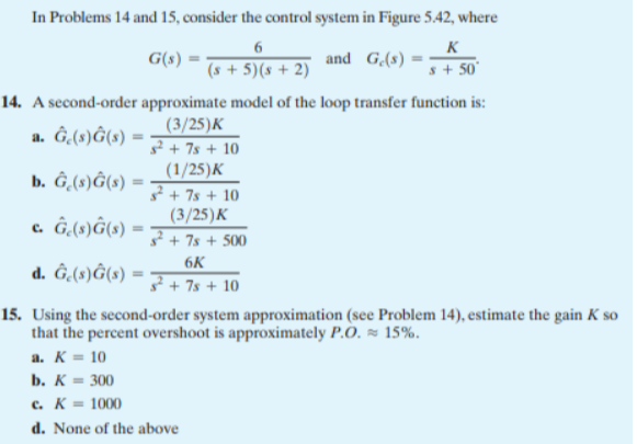 Solved In Problems 14 and 15, consider the control system in | Chegg.com