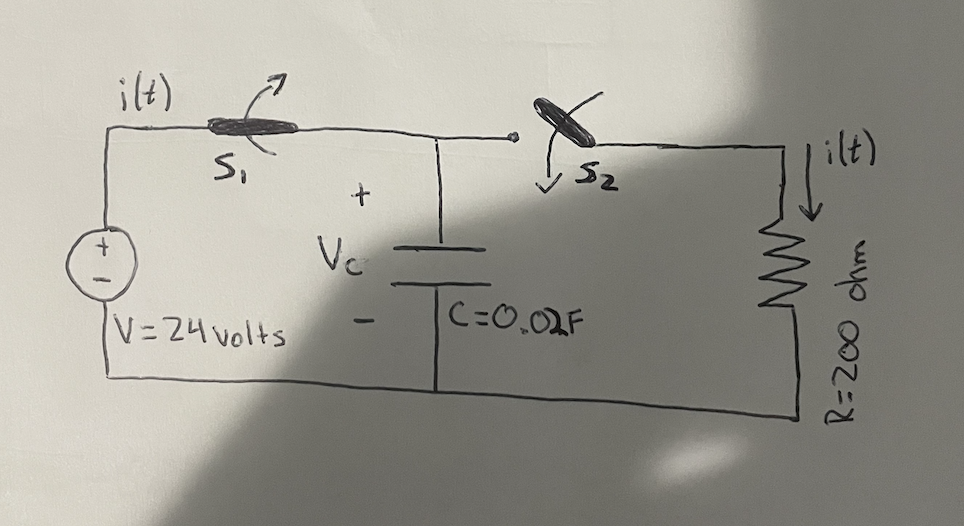 Solved In the above circuit, we open Switch S1 just before | Chegg.com