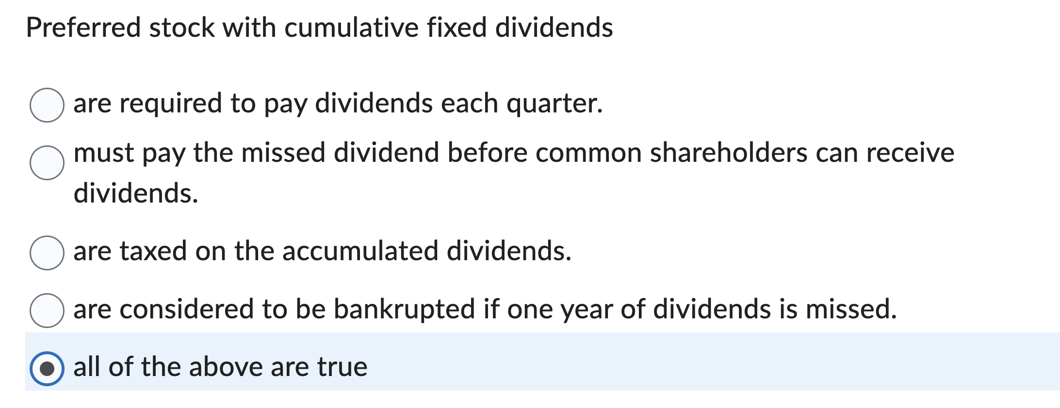 Solved Preferred stock with cumulative fixed dividends are | Chegg.com