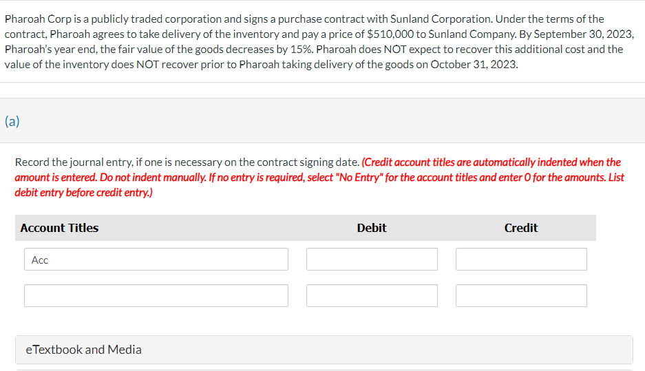 Solved Pharoah Corp is a publicly traded corporation and | Chegg.com