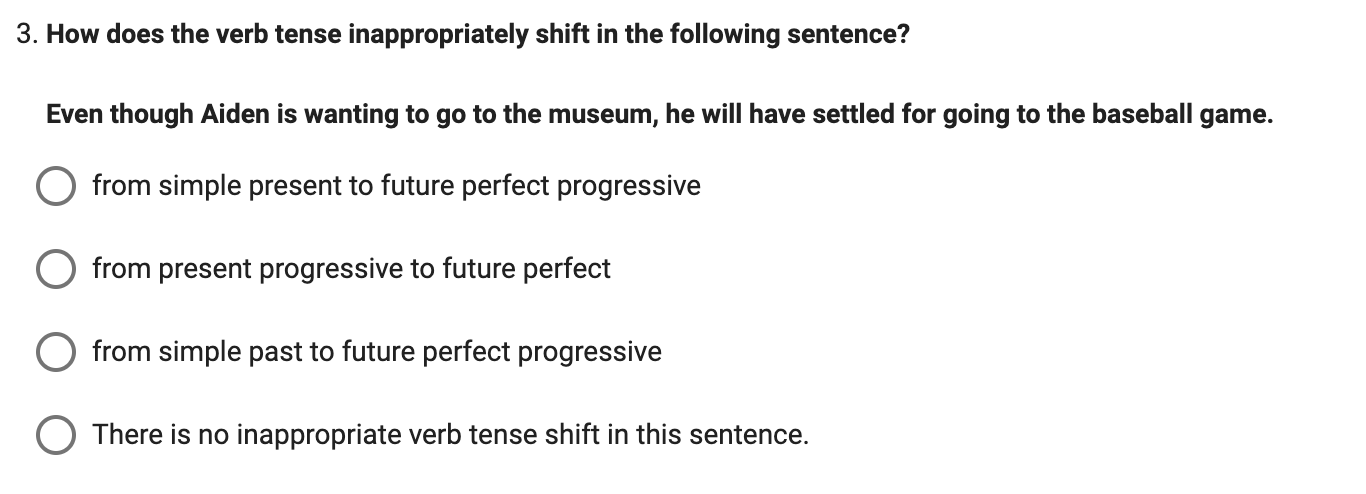 Solved 3. How does the verb tense inappropriately shift in | Chegg.com