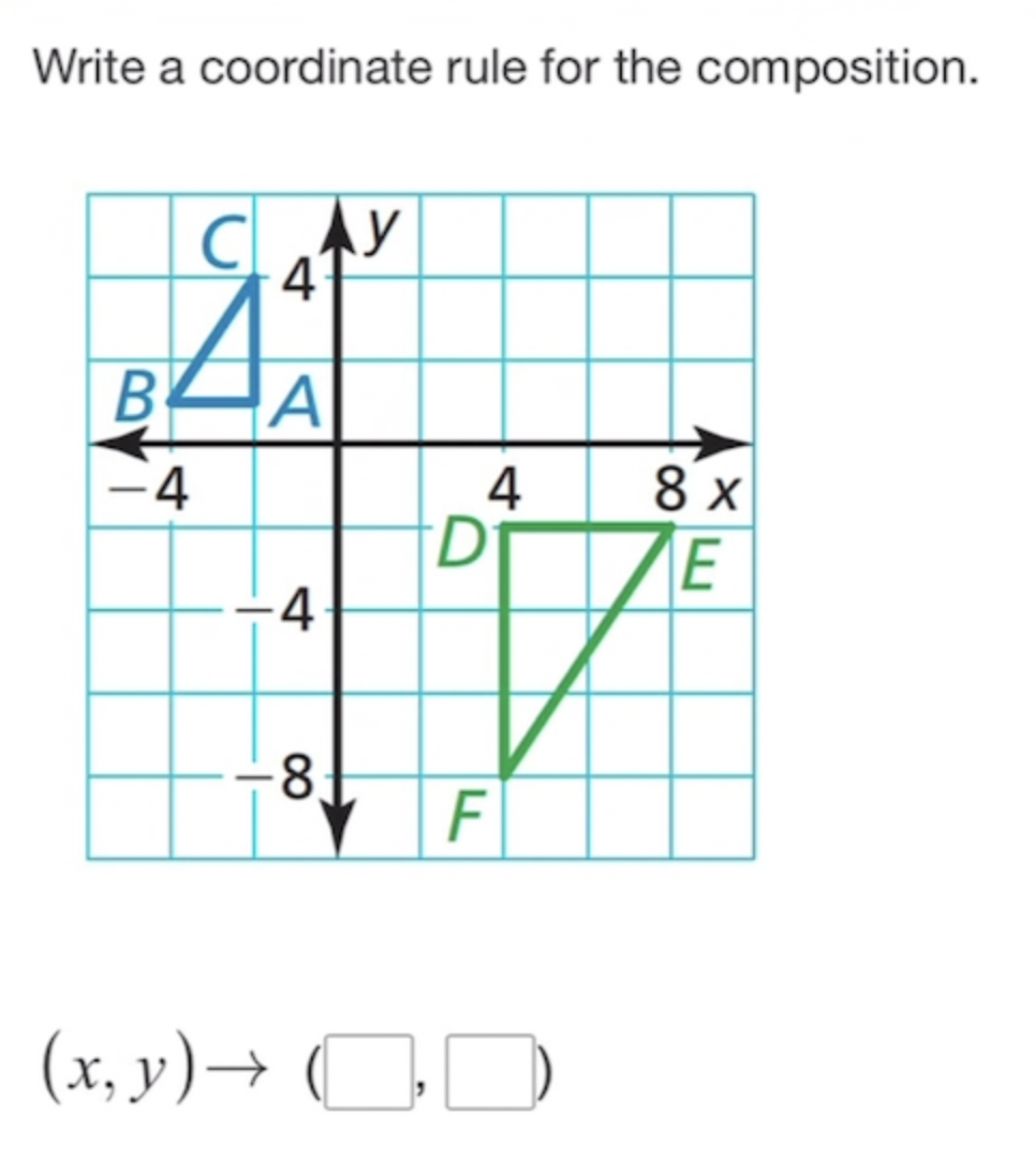 Solved Write a coordinate rule for the composition. | Chegg.com