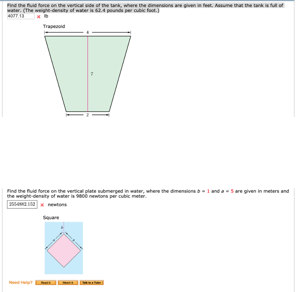 Solved Find the fluid force on the vertical side of the | Chegg.com