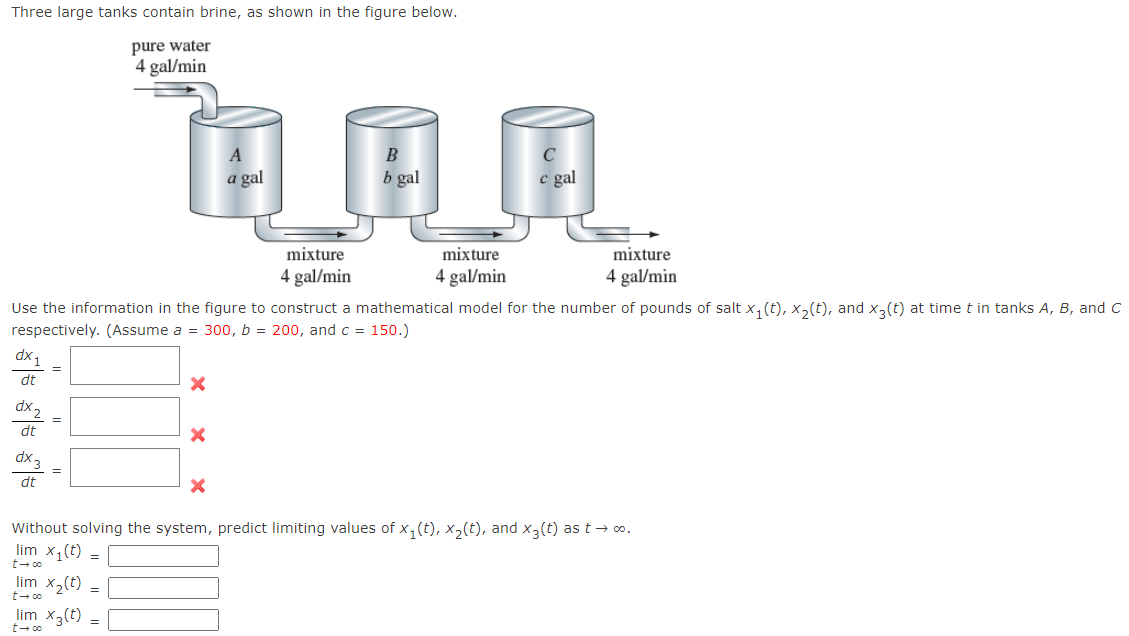 Solved Three large tanks contain brine, as shown in the | Chegg.com