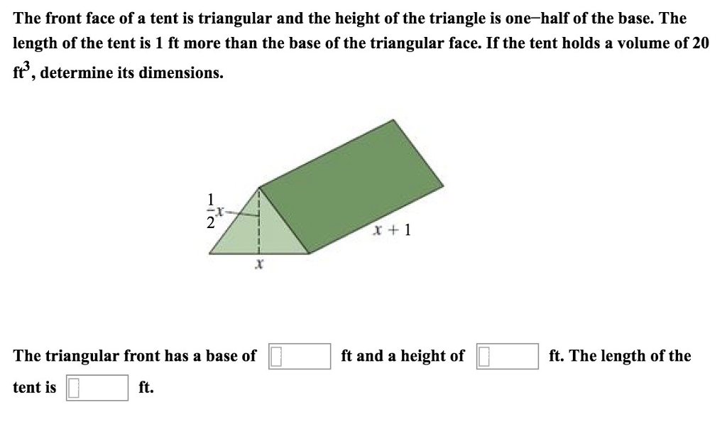 Solved The front face of a tent is triangular and the height | Chegg.com