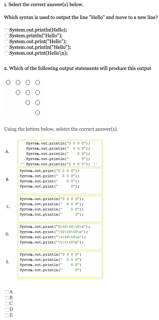 Solved 1. Select the correct answer(s) below Which syntax is | Chegg.com