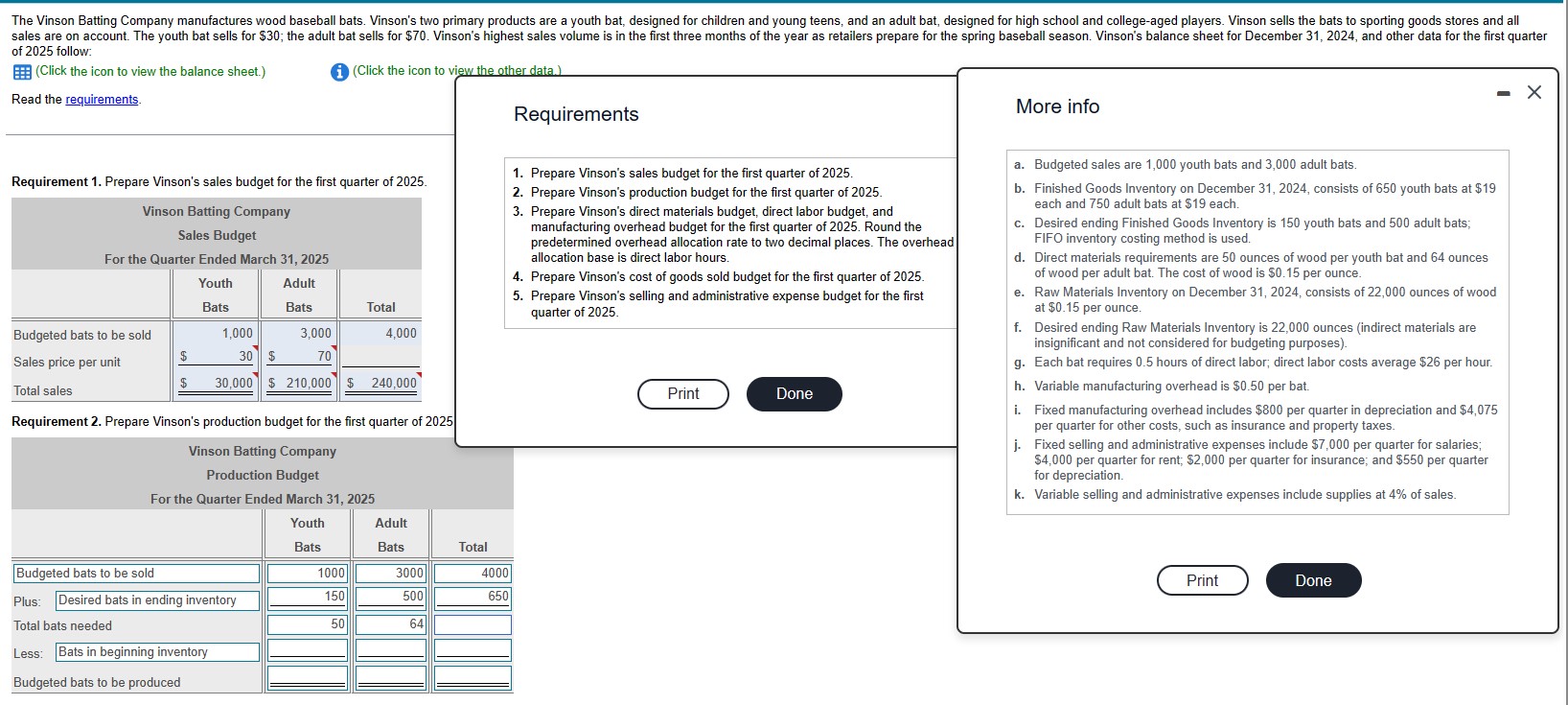 Solved \begin{tabular}{l|l} Read the equurements. & | Chegg.com