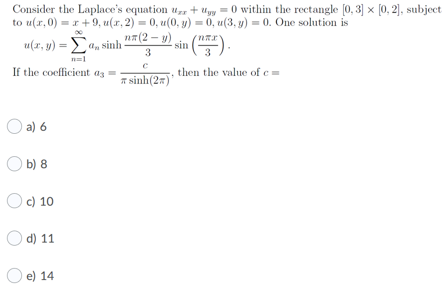 Solved Consider the Laplace's equation Uxx + Uyy = 0 within | Chegg.com
