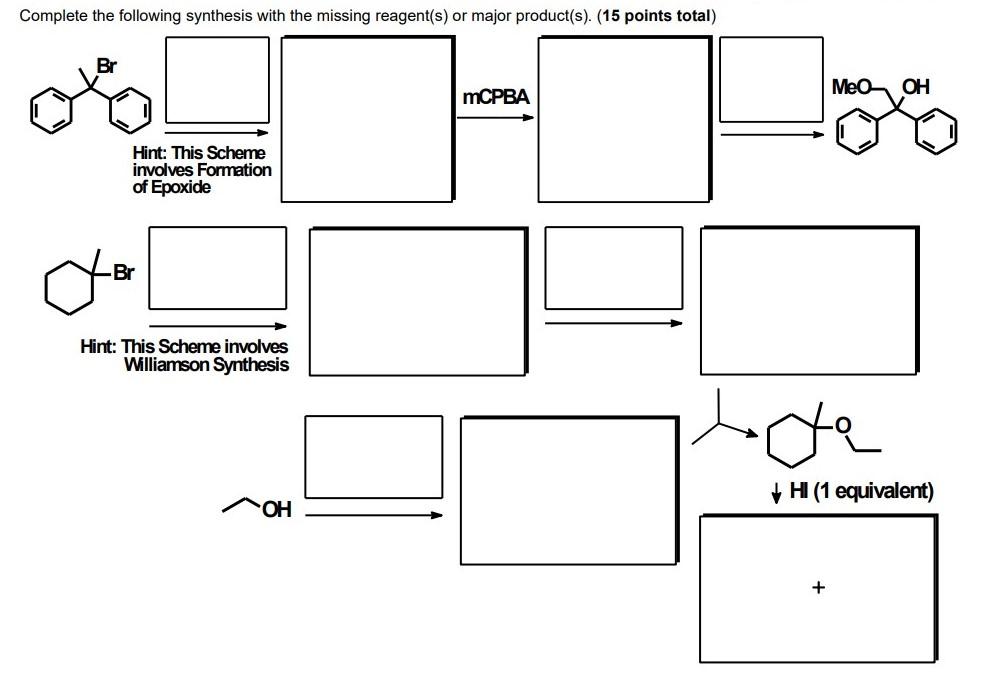 Solved complete the following synthesis with the missing | Chegg.com