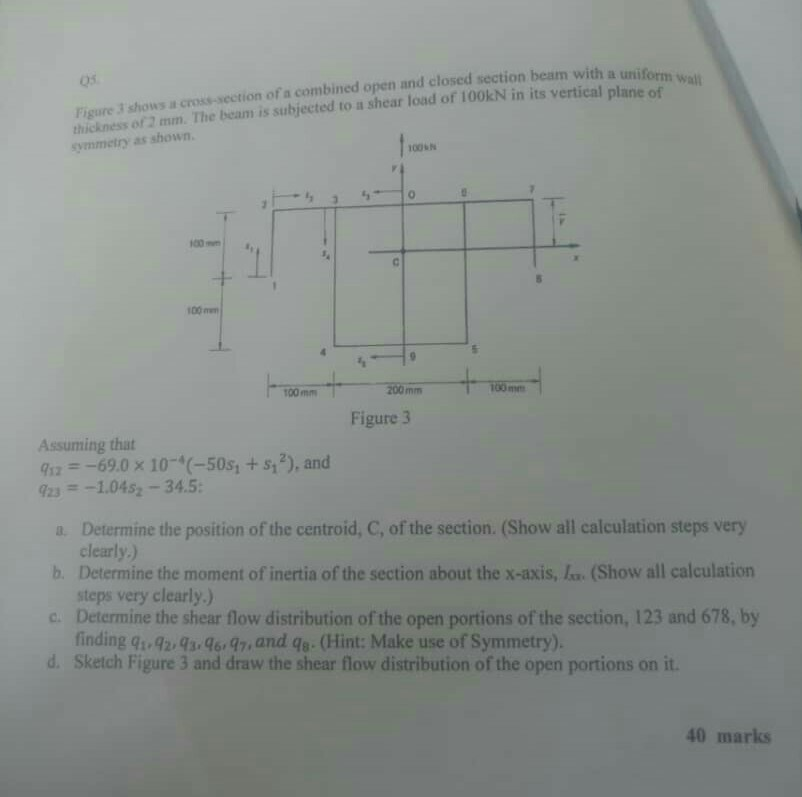 Solved Figure 3 shows a cross-section of a combined open and | Chegg.com