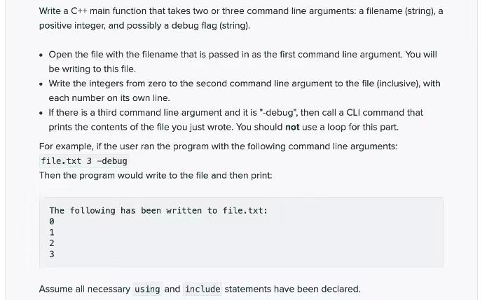 Solved Write a C++ main function that takes two or three | Chegg.com