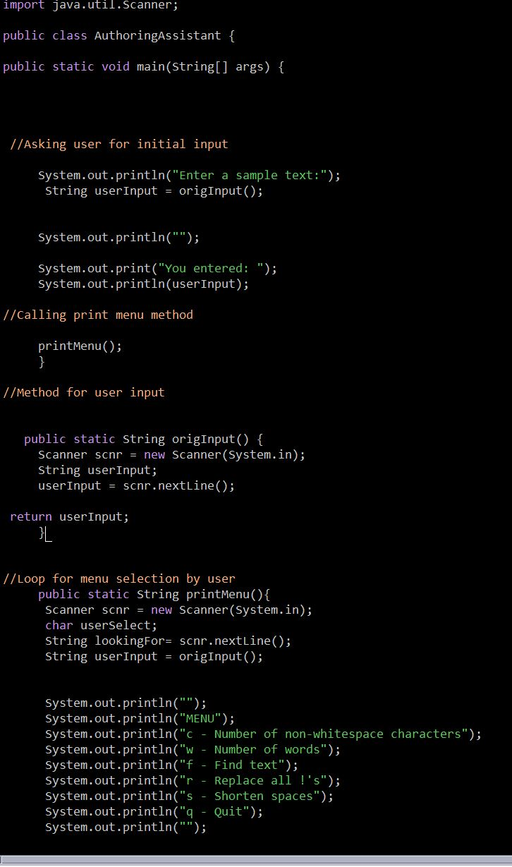 Solved: (1) Prompt The User To Enter A String Of Their Cho... | Chegg.com