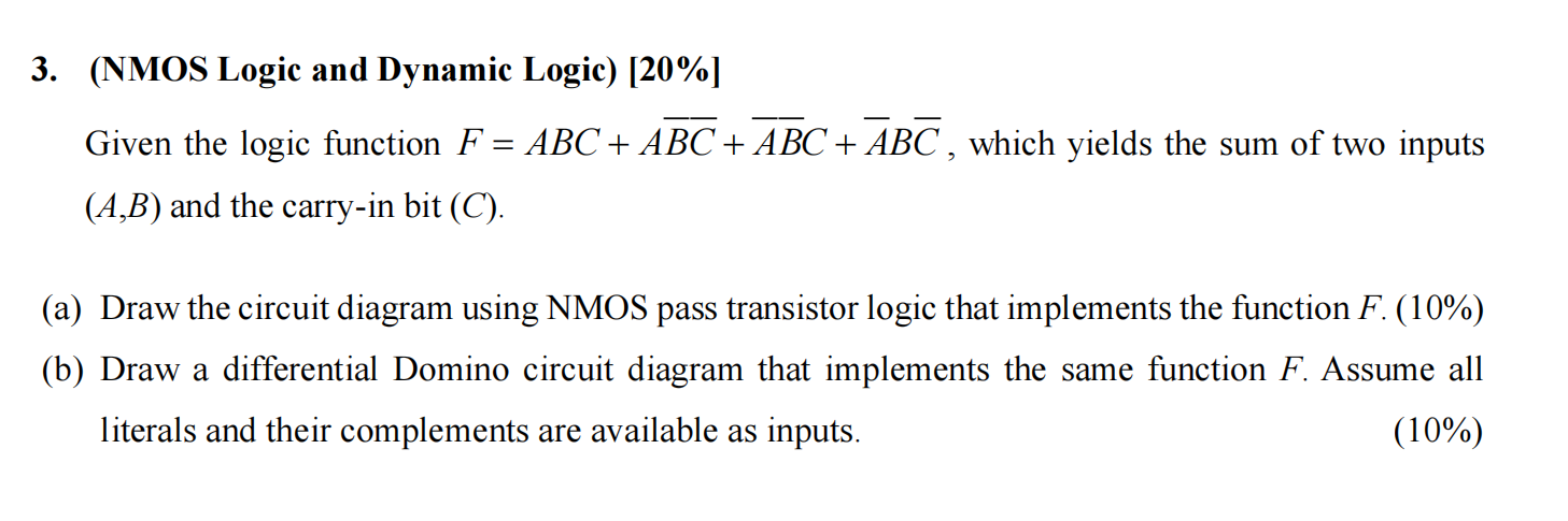 Given the logic function F=ABC+AB'C'+A'B'C+A'BC', | Chegg.com